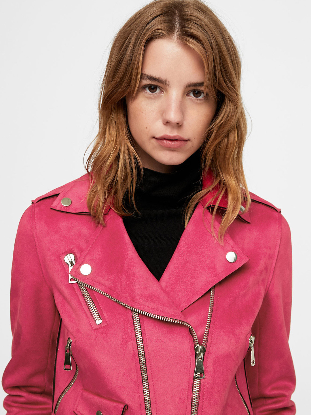 Buy MANGO Women Pink Solid Tailored Jacket - Jackets for Women 2202805 ...