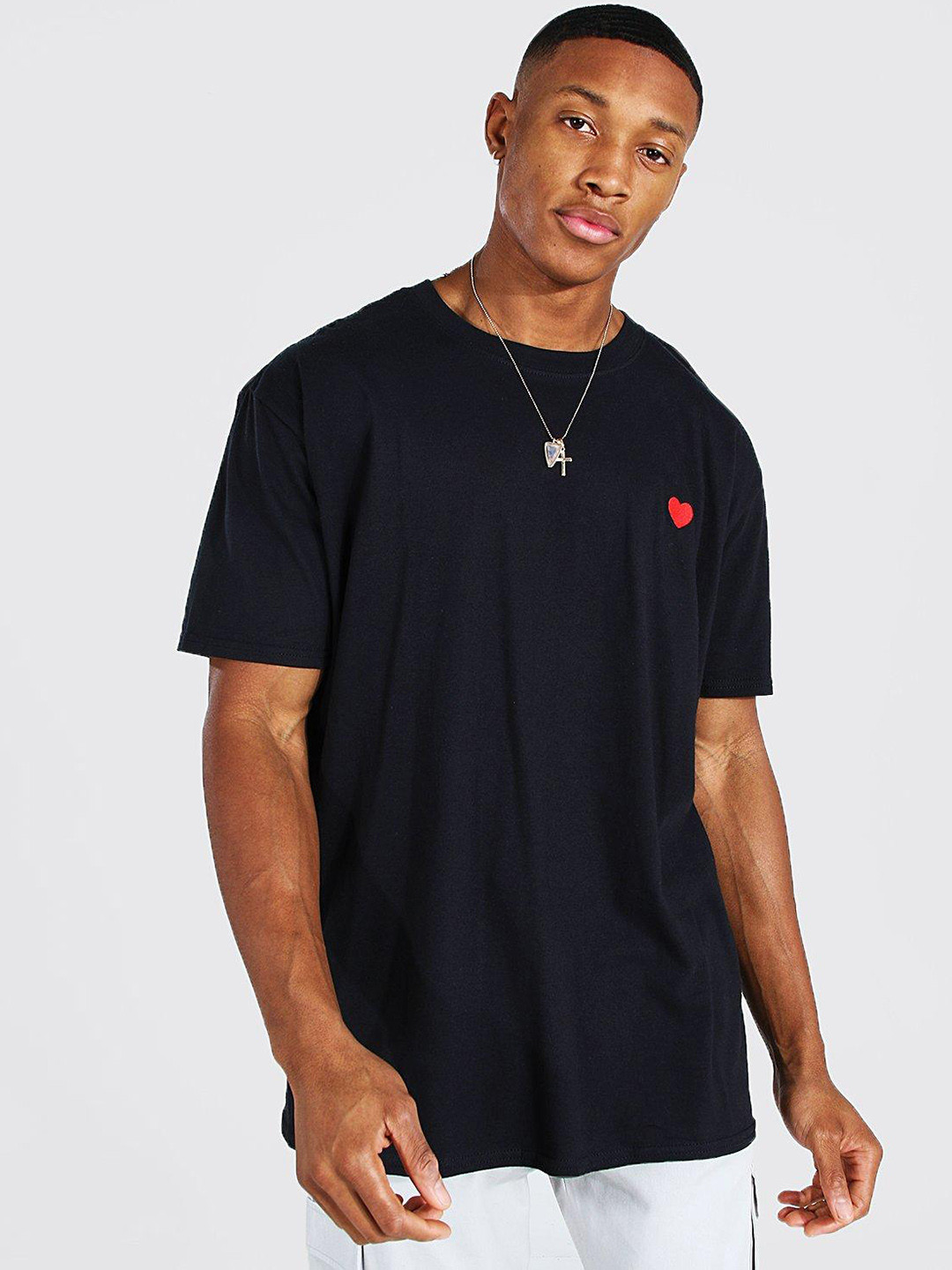 Buy BoohooMAN Embroidered Detail Pure Cotton T Shirt - Tshirts for Men ...