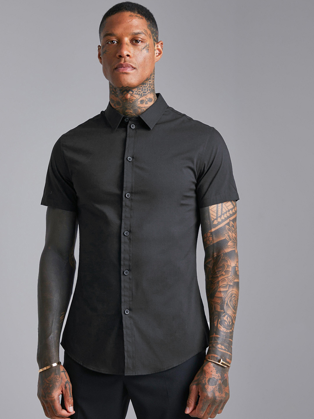 Buy BoohooMAN Short Sleeve Muscle Shirt - Shirts for Men 22030576 | Myntra