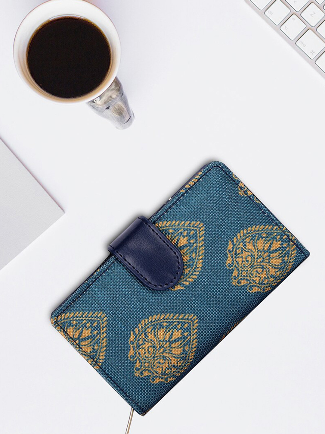 Buy THE CLOWNFISH Fab Ethnic Motifs Printed Zip Around Button Wallet ...