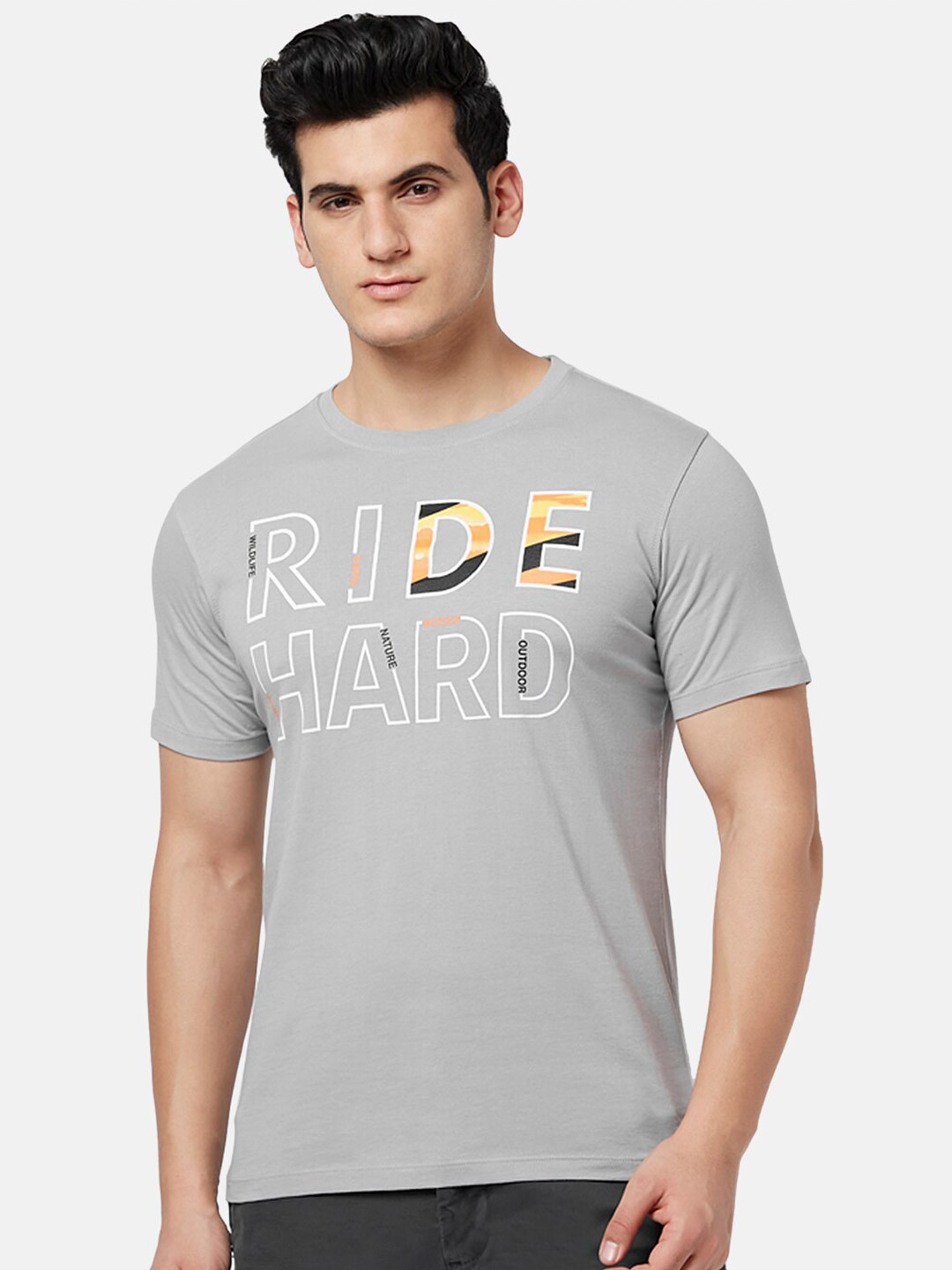 Buy Urban Ranger By Pantaloons Round Neck Typography Printed Slim Fit ...