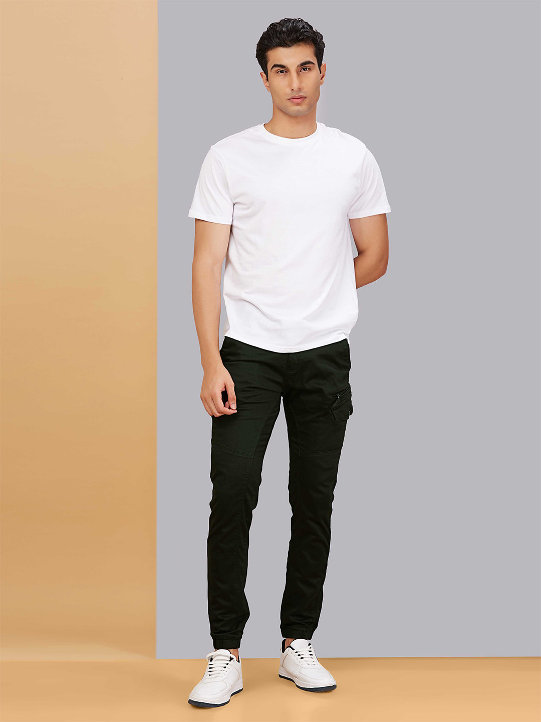 Buy Beevee Men Relaxed Straight Fit Easy Wash Cargo Trousers - Trousers ...