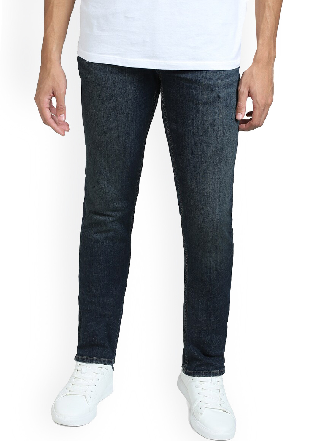 Buy Jack & Jones Men Slim Fit Low Rise Low Distress Light Fade Jeans ...