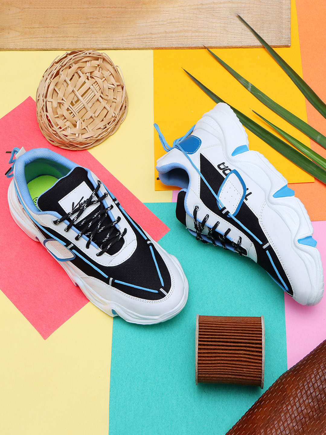 Buy Knoos Men Perforated Colourblocked Sneakers - Casual Shoes for Men ...