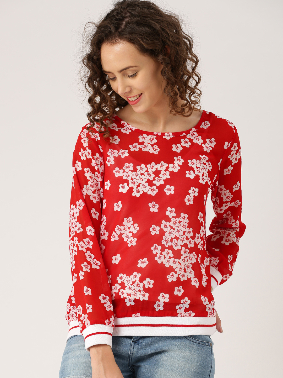 Buy DressBerry Women Red Printed Top - Tops for Women 2204622 | Myntra