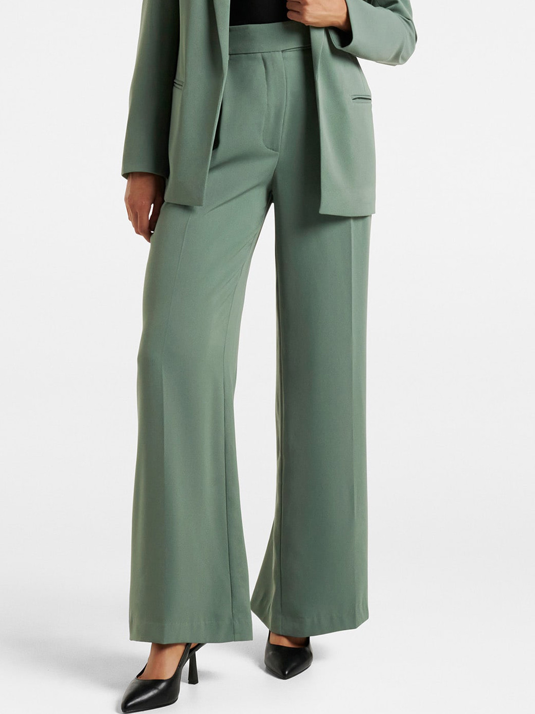 Buy Forever New Women High Rise Formal Bootcut Trousers - Trousers for ...
