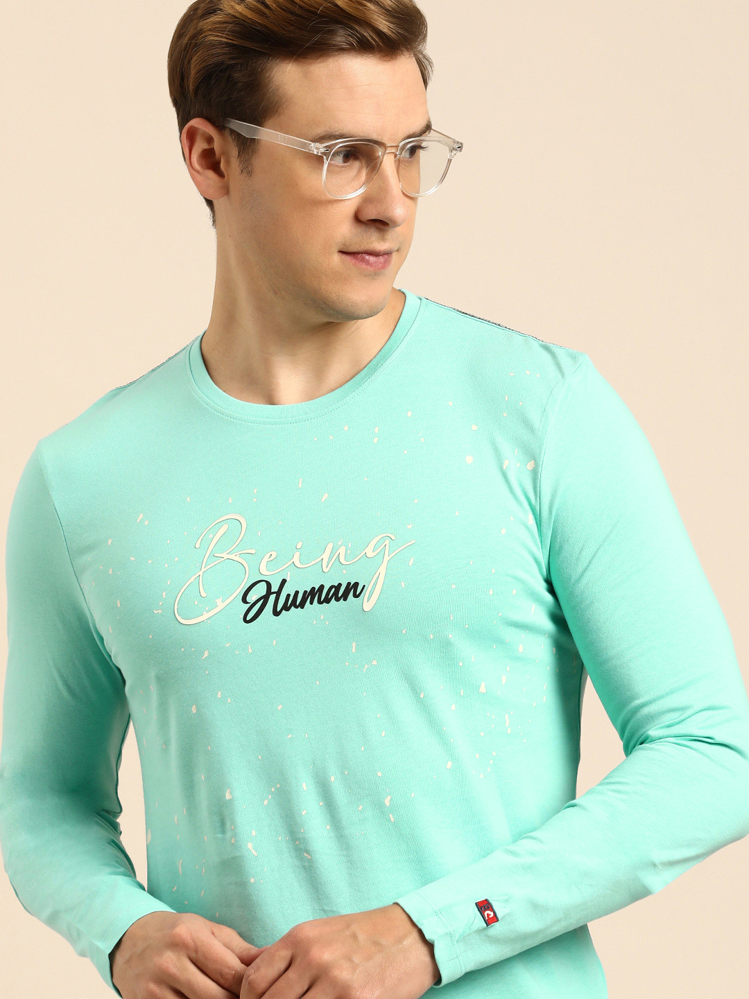 Buy Being Human Brand Logo Printed Pure Cotton T Shirt - Tshirts for ...