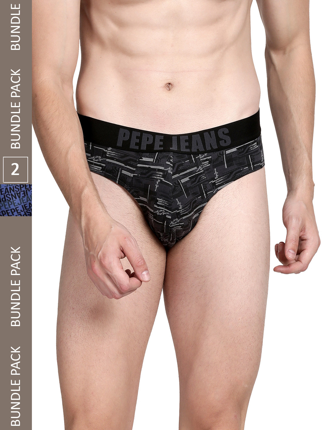 Buy Pepe Jeans Men Pack Of 2 Printed Cotton Basic Briefs - Briefs for Men 22052278 | Myntra