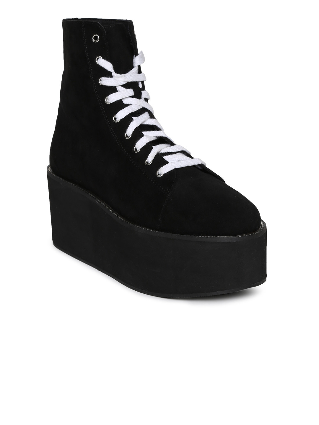 Buy FOREVER 21 Women Black Solid Flatforms - Casual Shoes for Women ...