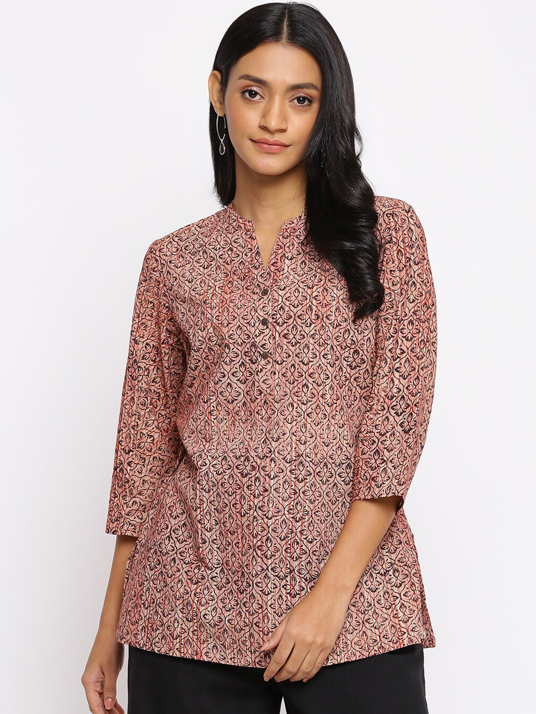Buy Fabindia Ethnic Motifs Printed Tunic - Tunics for Women 22061120 ...