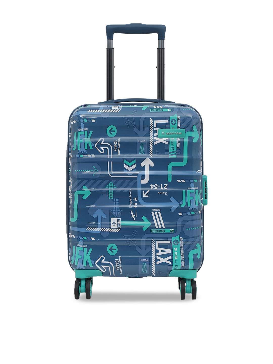 Buy Uppercase Printed Hard Sided Cabin Trolley Suitcase - Trolley Bag ...