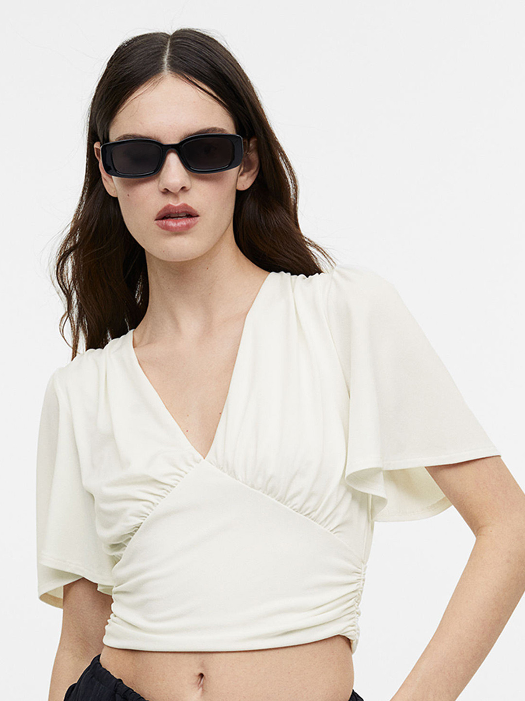 Buy H&M Gathered Cropped Top - Tops for Women 22063432 | Myntra