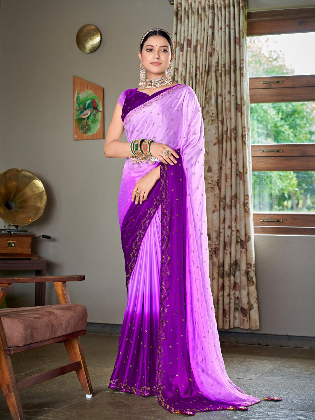 Buy ODETTE Stone Work Embellished Saree - Sarees for Women 22064128 ...