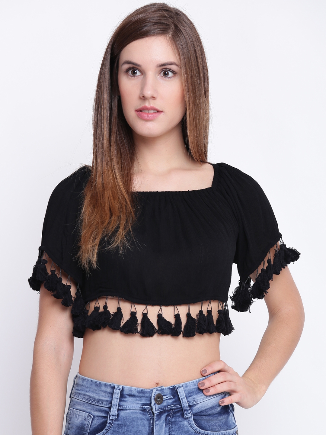 Buy Forever 21 Women Black Solid Crop Top Tops For Women 2207099 Myntra
