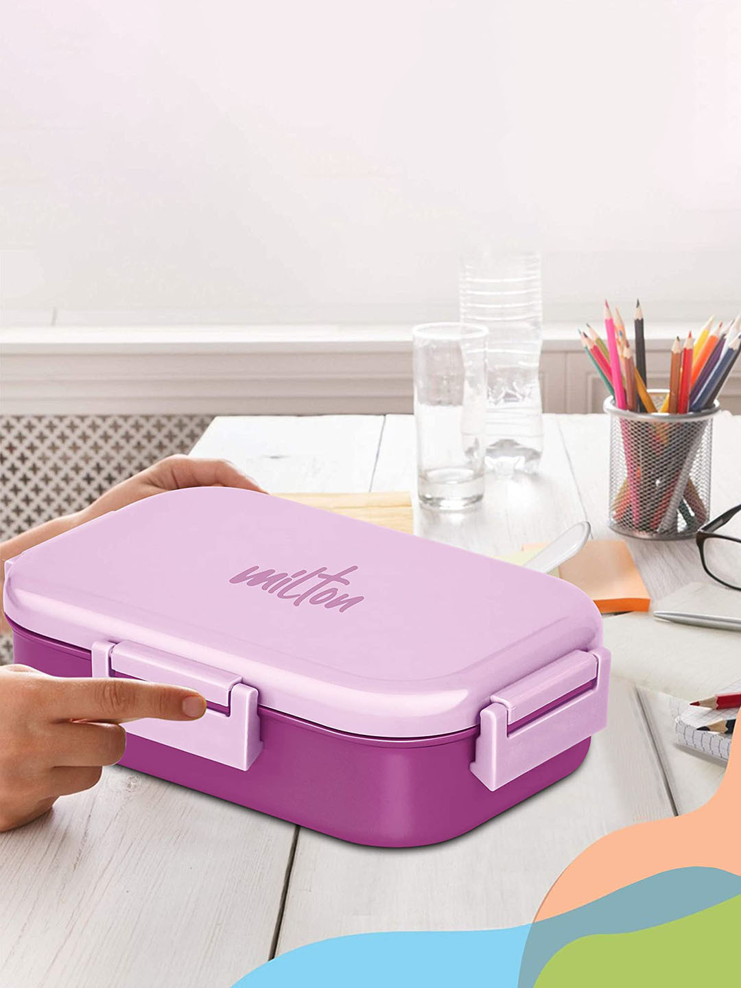Buy Milton Senior Flatmate Purple Inner Stainless Steel Tiffin Box 700 ...