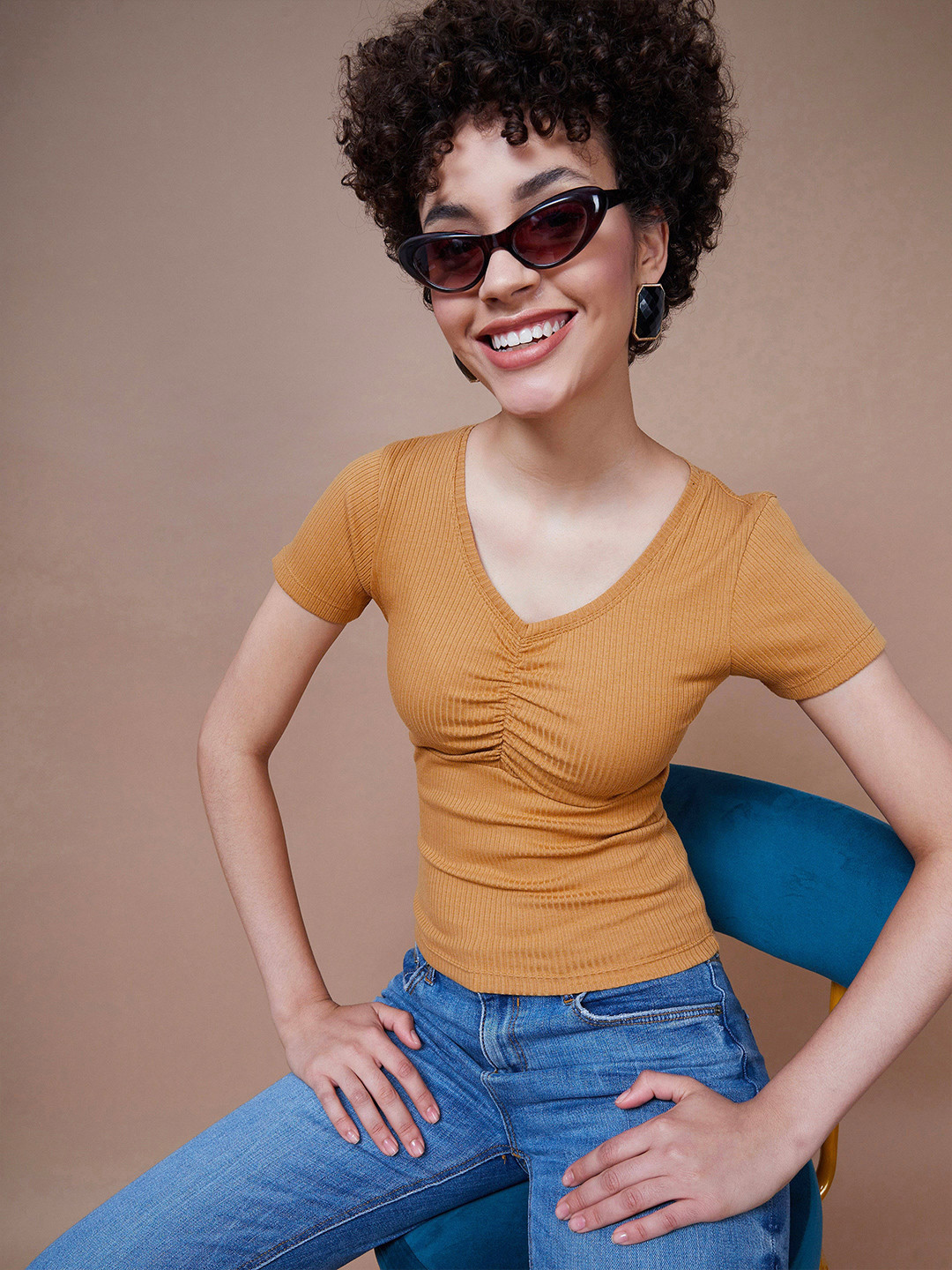 Buy SASSAFRAS BASICS Brown Crop Top - Tops for Women 22076796 | Myntra