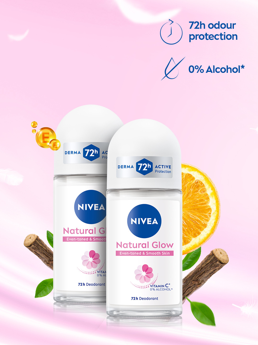 Buy Nivea Women Set Of 2 Natural Glow Deo Roll On With 72H Odor Protection 50 Ml Each - Roll Ons ...