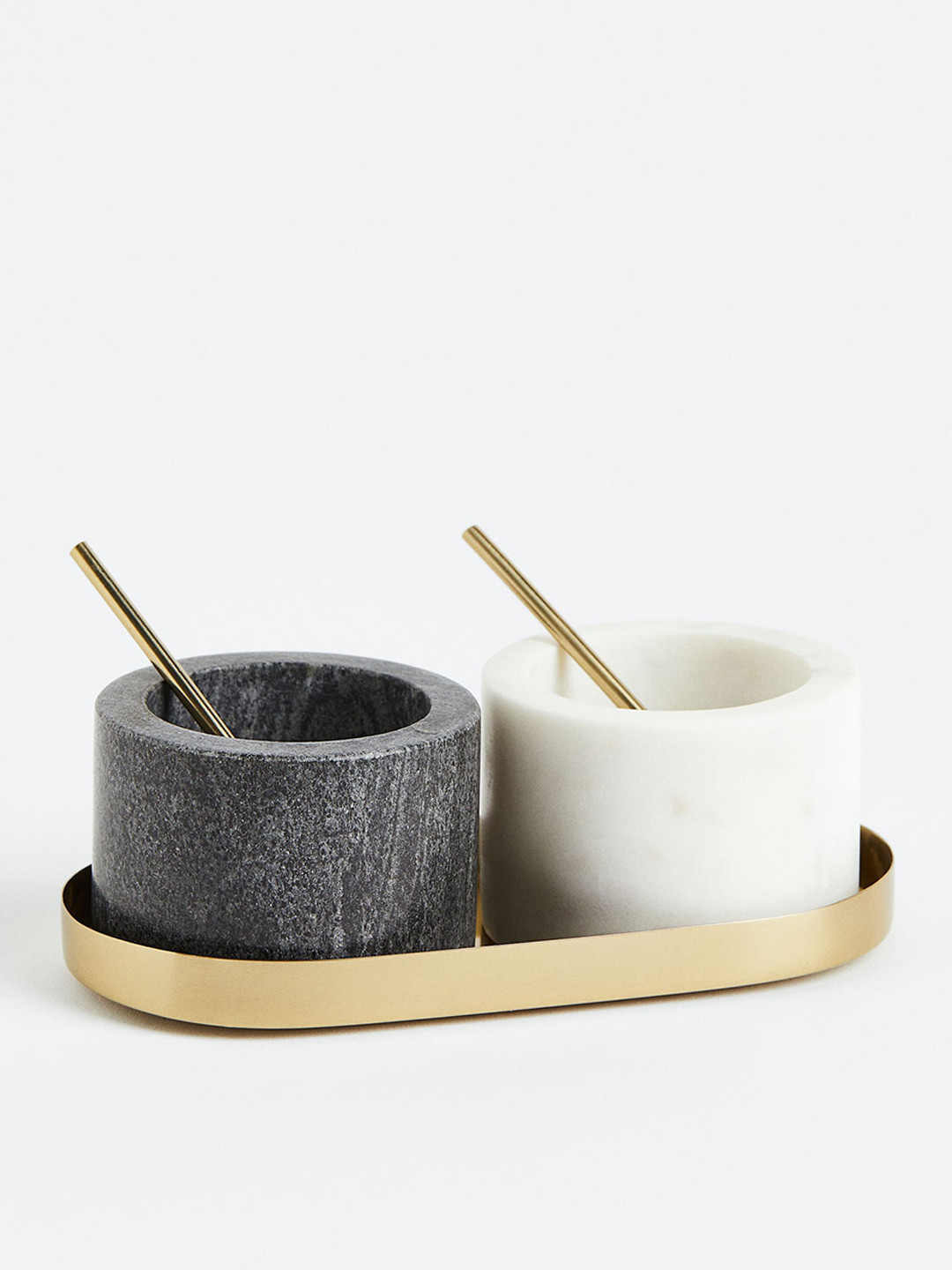 Buy H&M Black & White Marble Salt And Pepper Bowls - Spice Box for ...