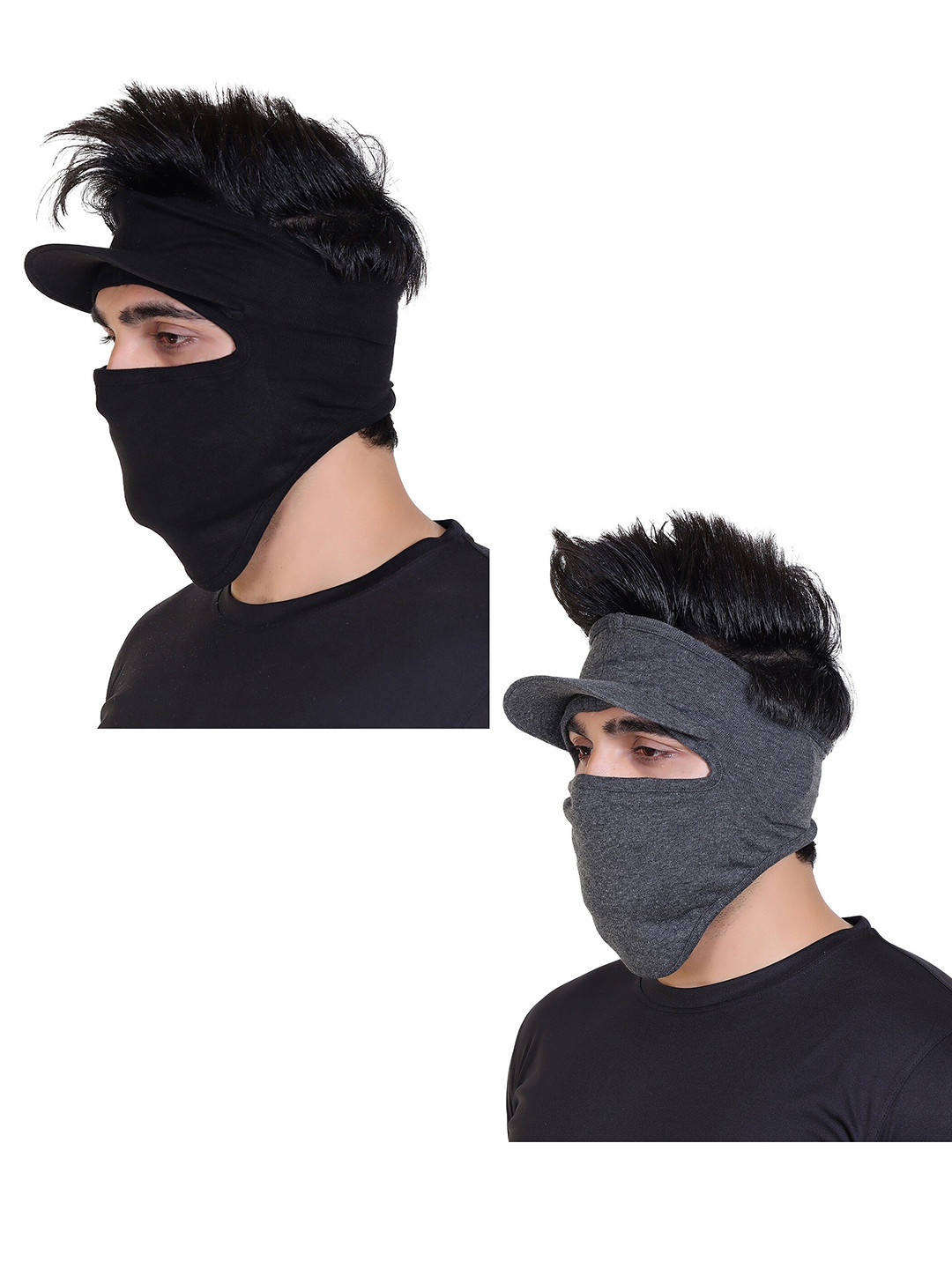 Buy Gajraj Pack Of 2 Strechable Full Face Masks With Visor - Outdoor ...