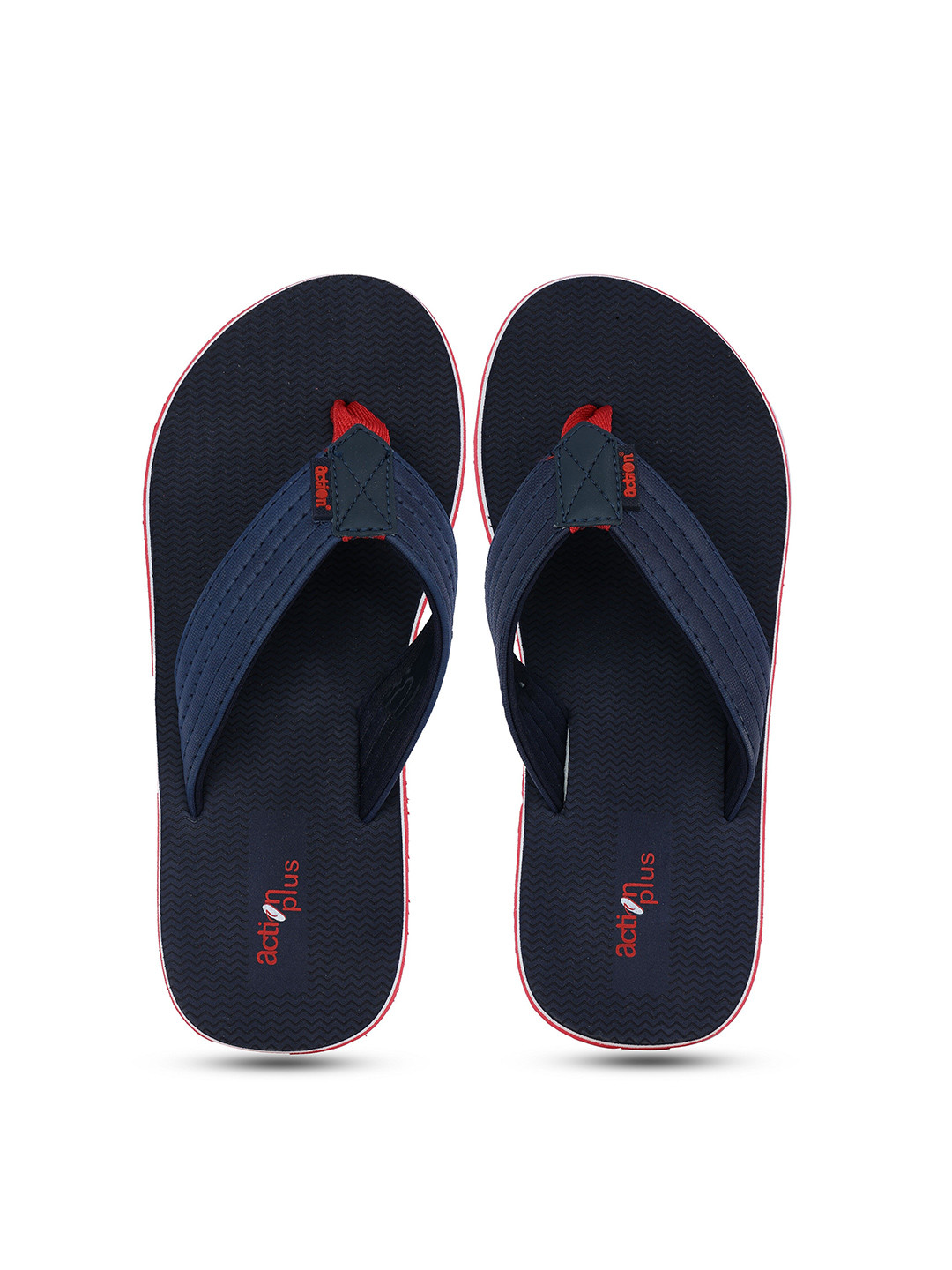 Buy Action Men Navy Blue & Red Rubber Thong Flip Flops - Flip Flops for ...