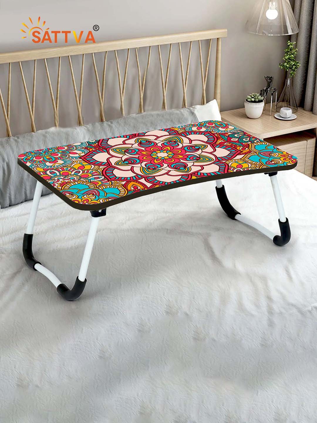 Buy Sattva Red & Blue Printed Portable Folding Laptop Study Table ...