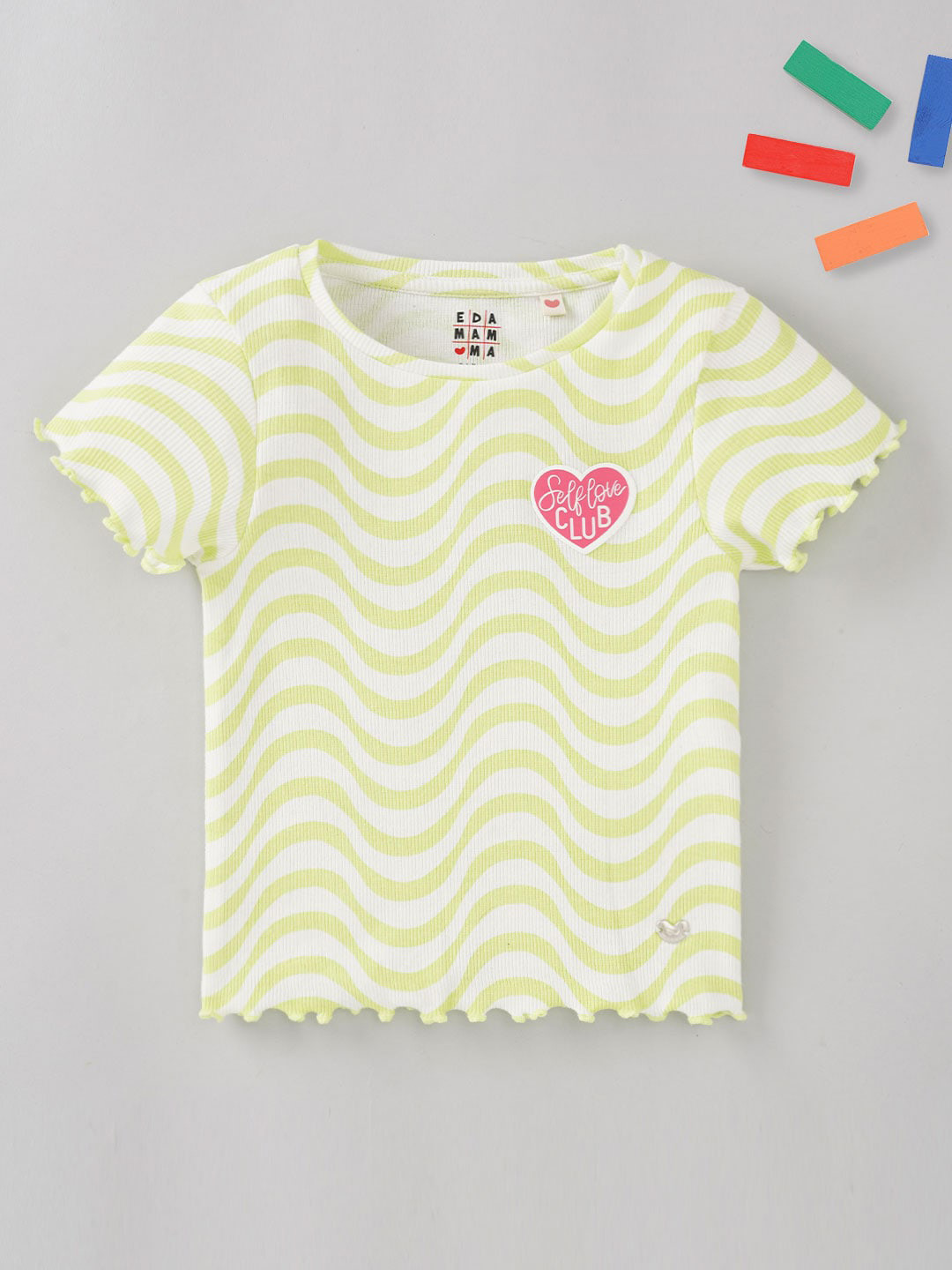 Buy Ed A Mamma Girls Striped Cotton T Shirt - Tshirts for Girls ...