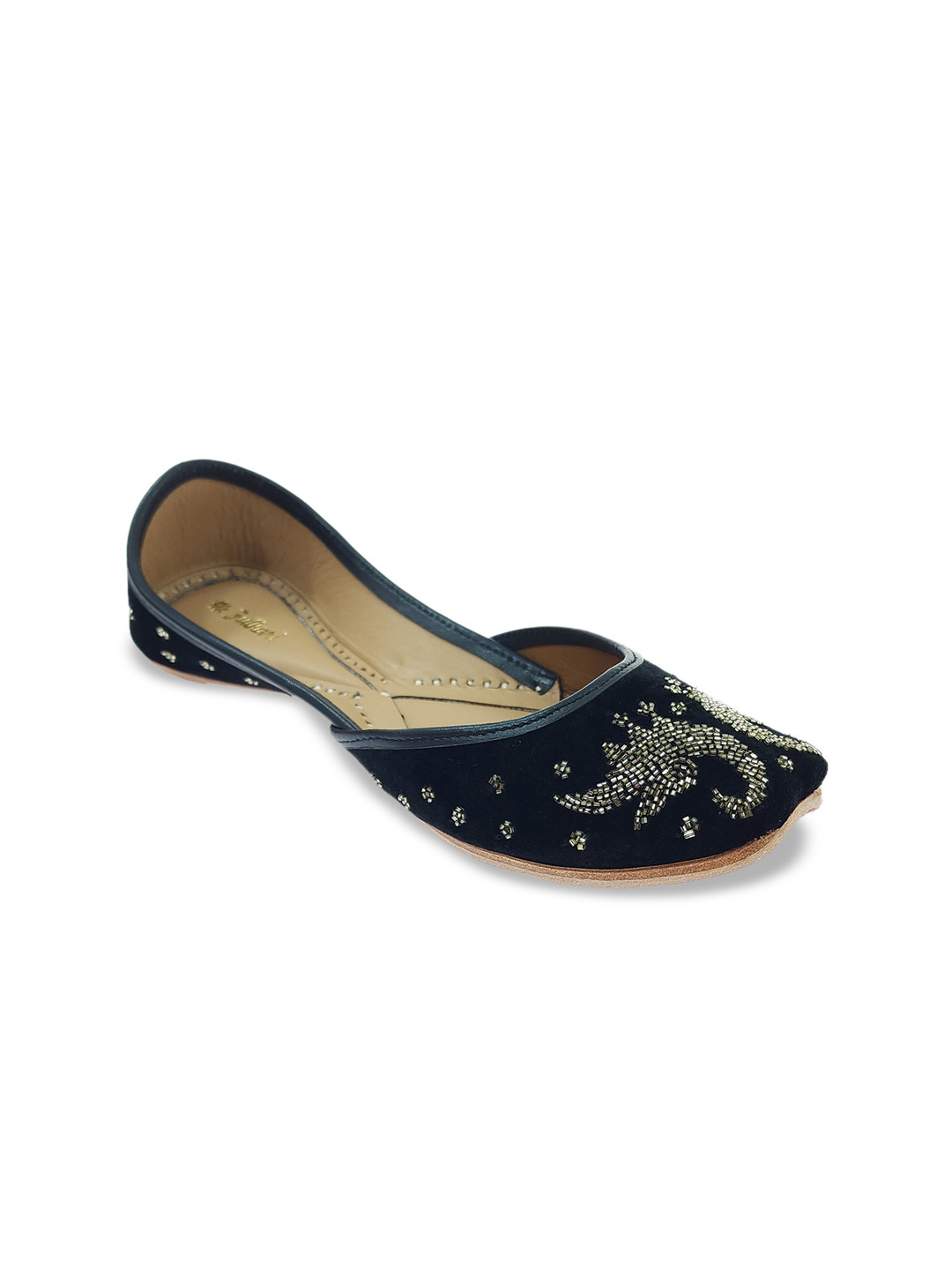 Buy Fulkari Women Embellished Pure Leather Ethnic Mojaris - Flats for ...