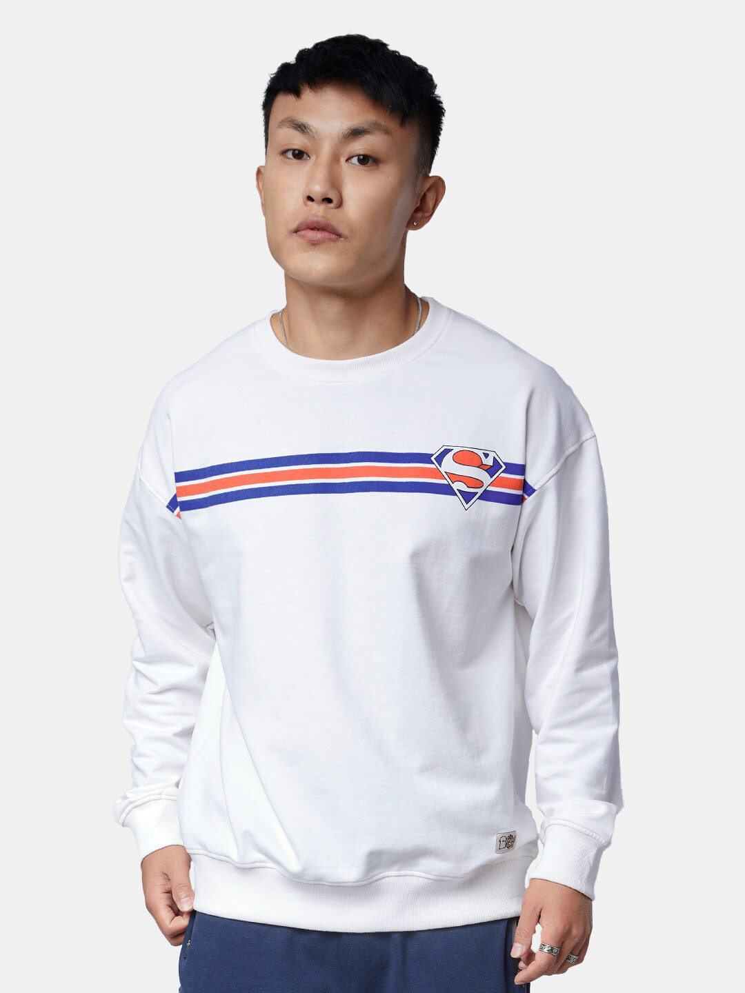 Buy The Souled Store Superman Printed Round Neck Oversized Sweatshirt ...