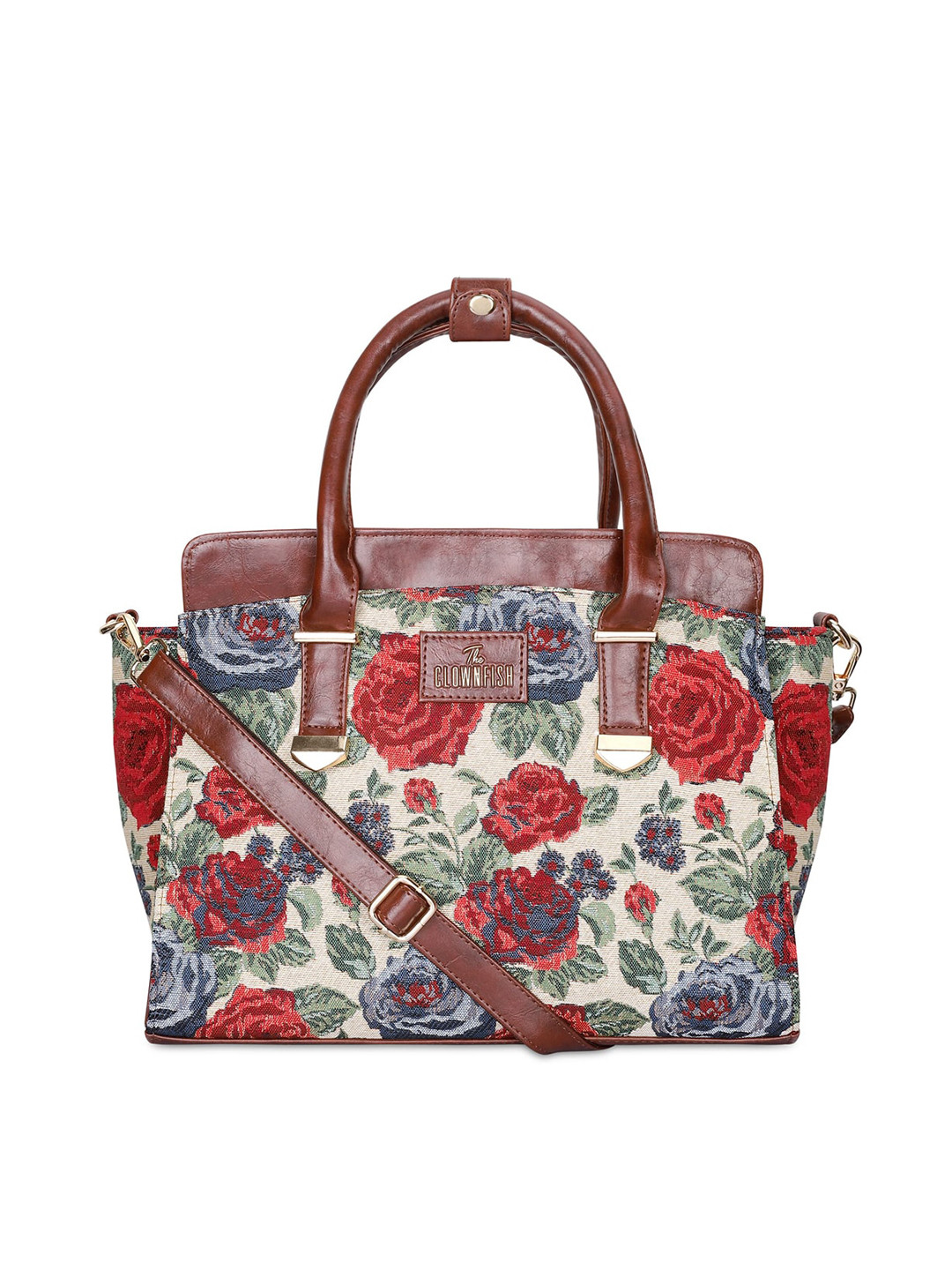 Buy THE CLOWNFISH Zella Floral Printed Structured Handheld Bag ...