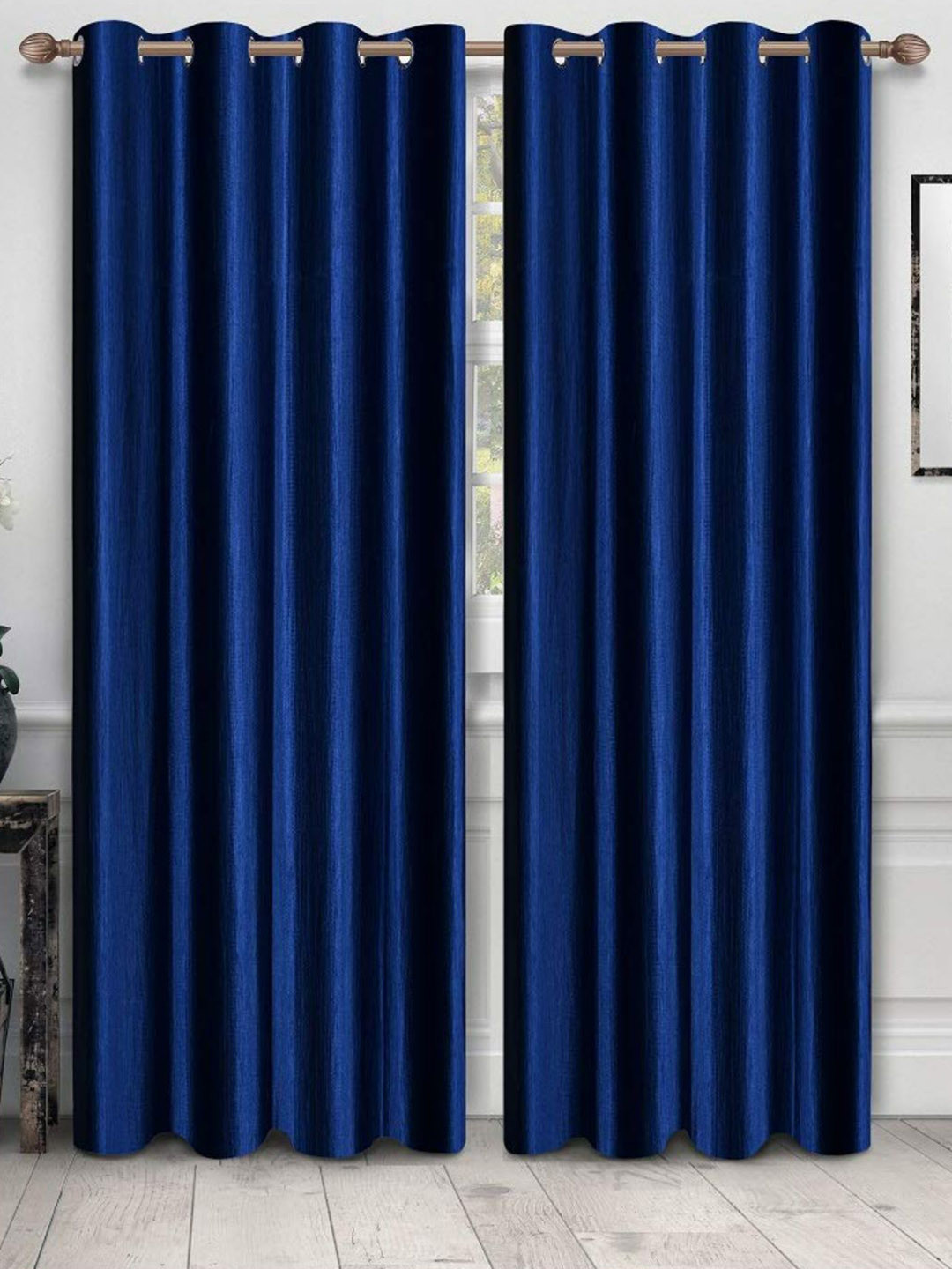 Buy Bajo's Navy Blue 2 Pieces Solid Door Curtains - Curtains And Sheers ...