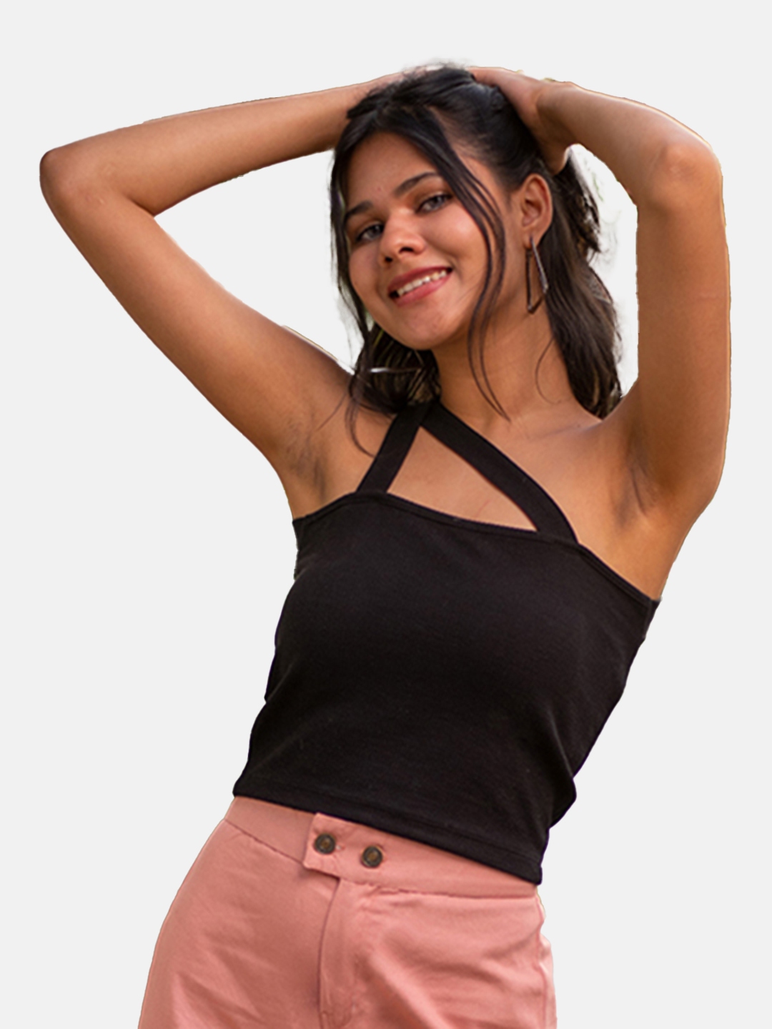 Buy Izf One Shoulder Straps Fitted Cotton Tank Top Tops For Women