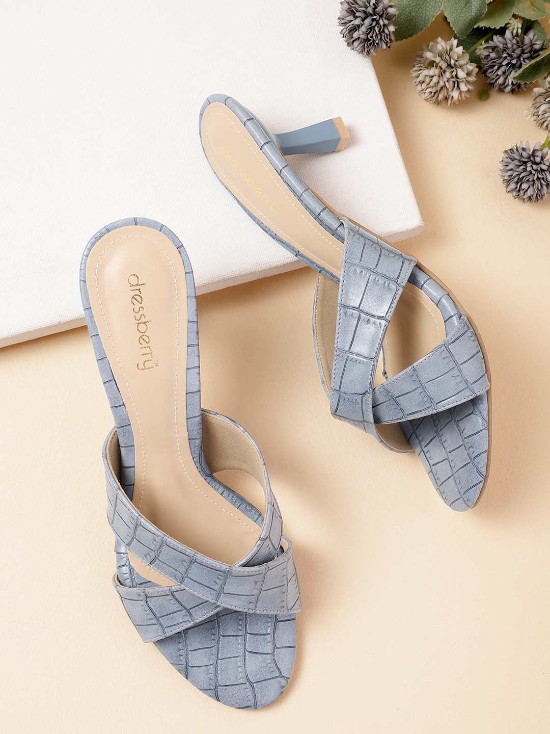 Buy DressBerry Croc Textured Slim Heels - Heels for Women 22113554 | Myntra