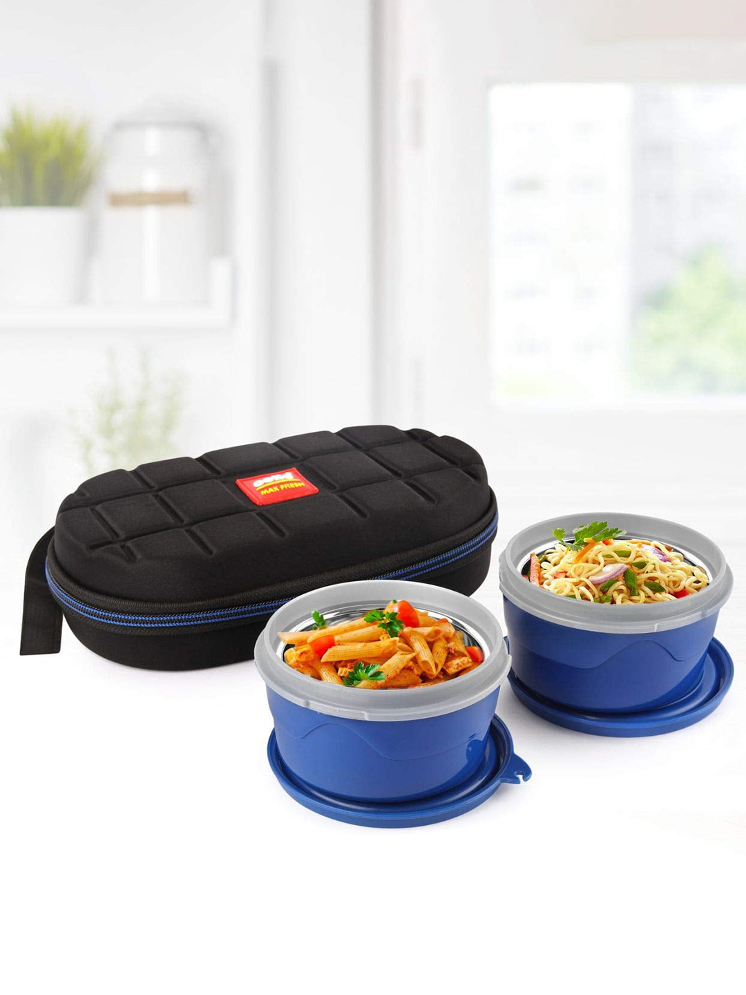 Buy Cello MF Micro 2Pcs Blue Inner Stainless Steel Lunch Box With Cover ...