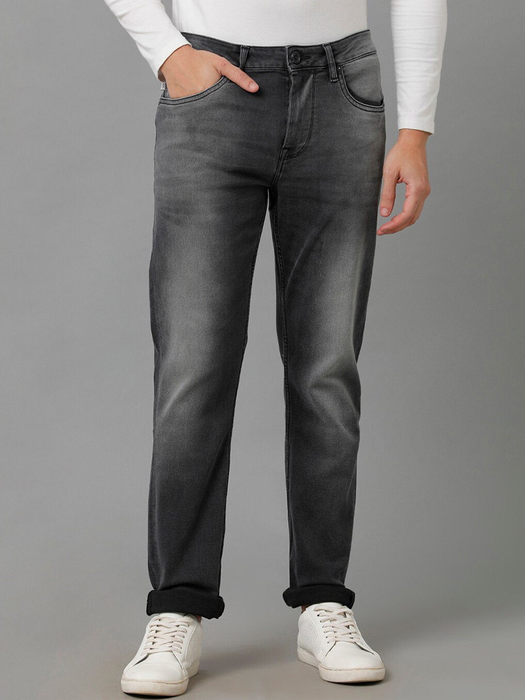 Buy Voi Jeans Men Mid Rise Slim Fit Light Fade Jeans - Jeans for Men ...