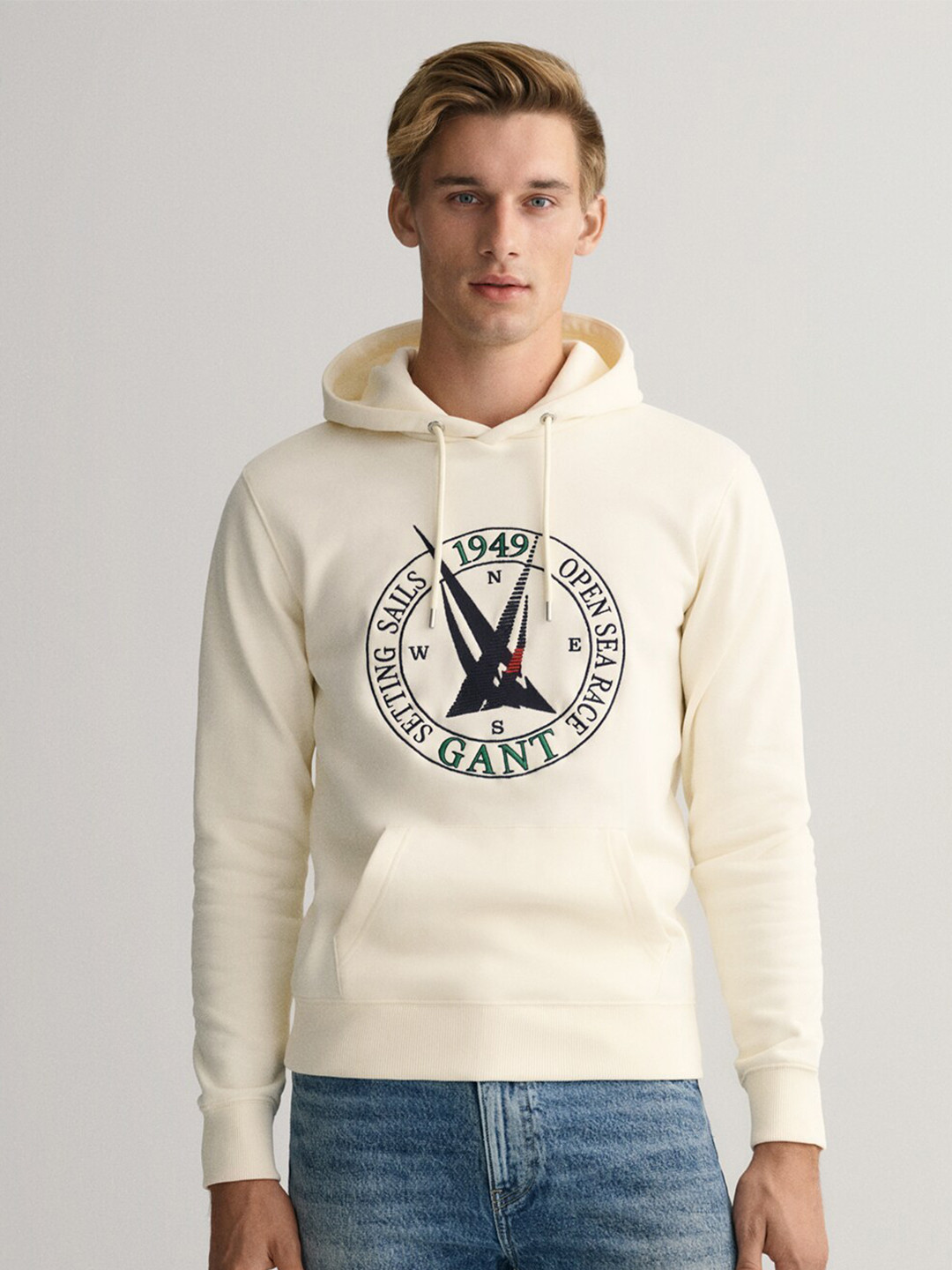 Buy GANT Men Printed Cotton Hooded Sweatshirt - Sweatshirts for Men ...
