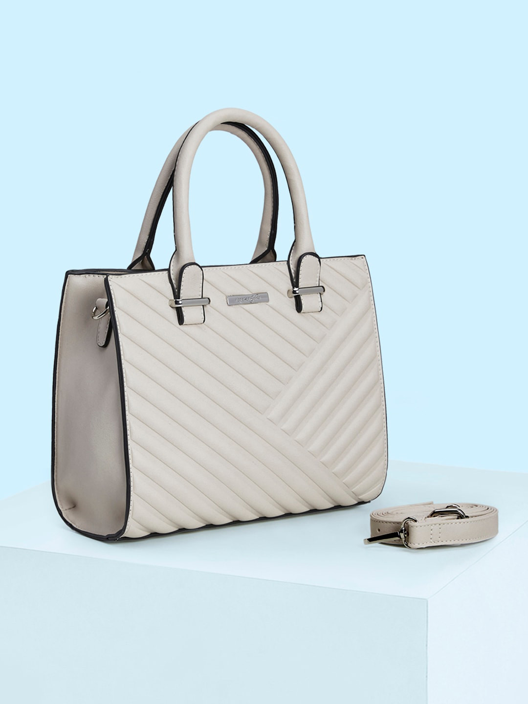 Buy Forever Glam By Pantaloons Textured Structured Handheld Bag With ...