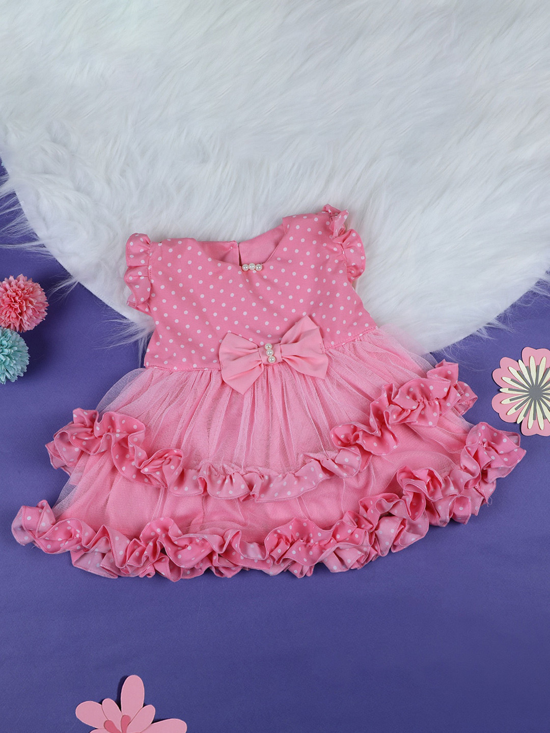 Buy Baby Moo Infant Girls Floral Printed Pure Cotton Fit And Flare ...