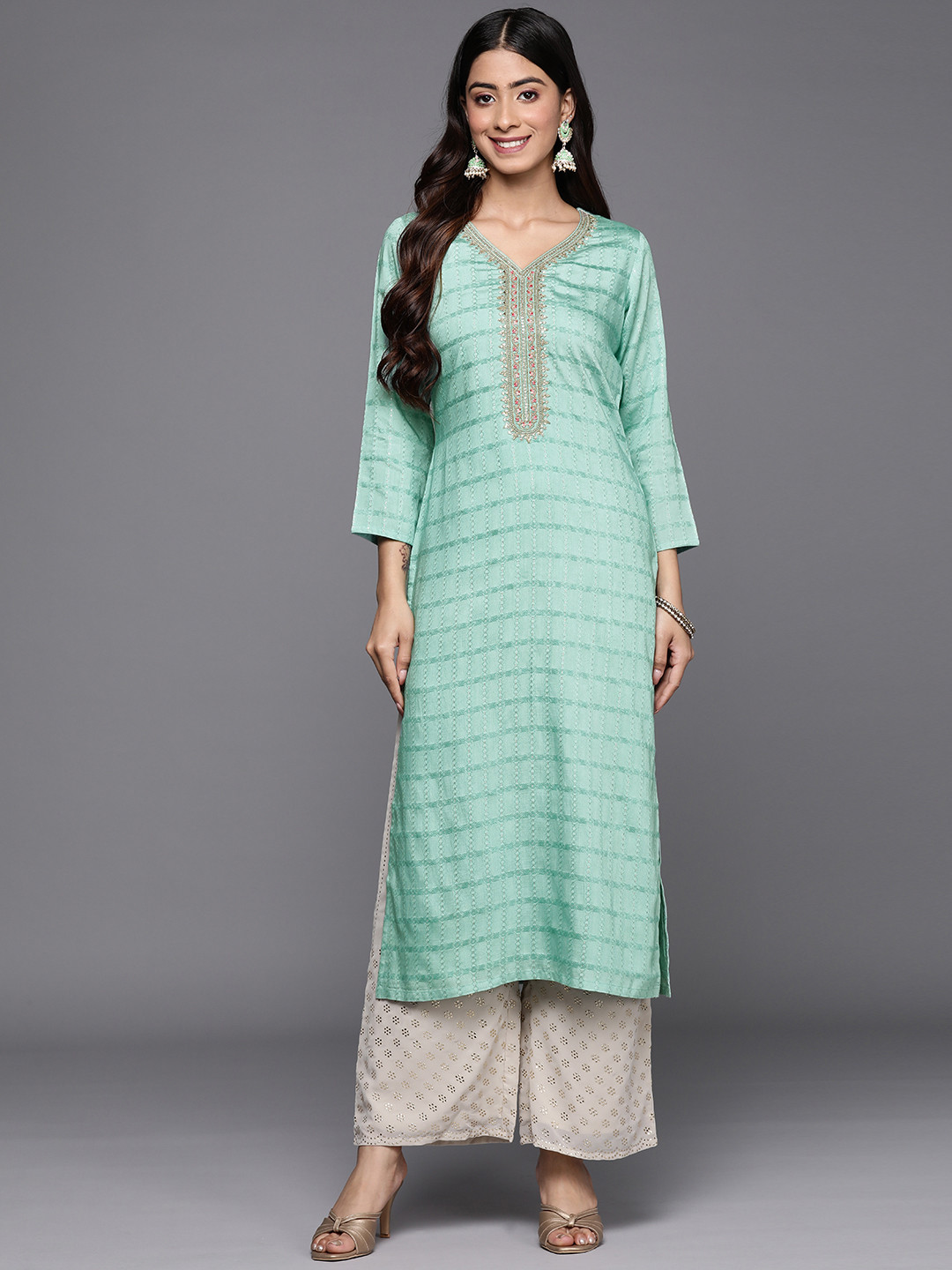 Buy Libas Woven Design Pastels Dobby Kurta - Kurtas for Women 22124742 ...