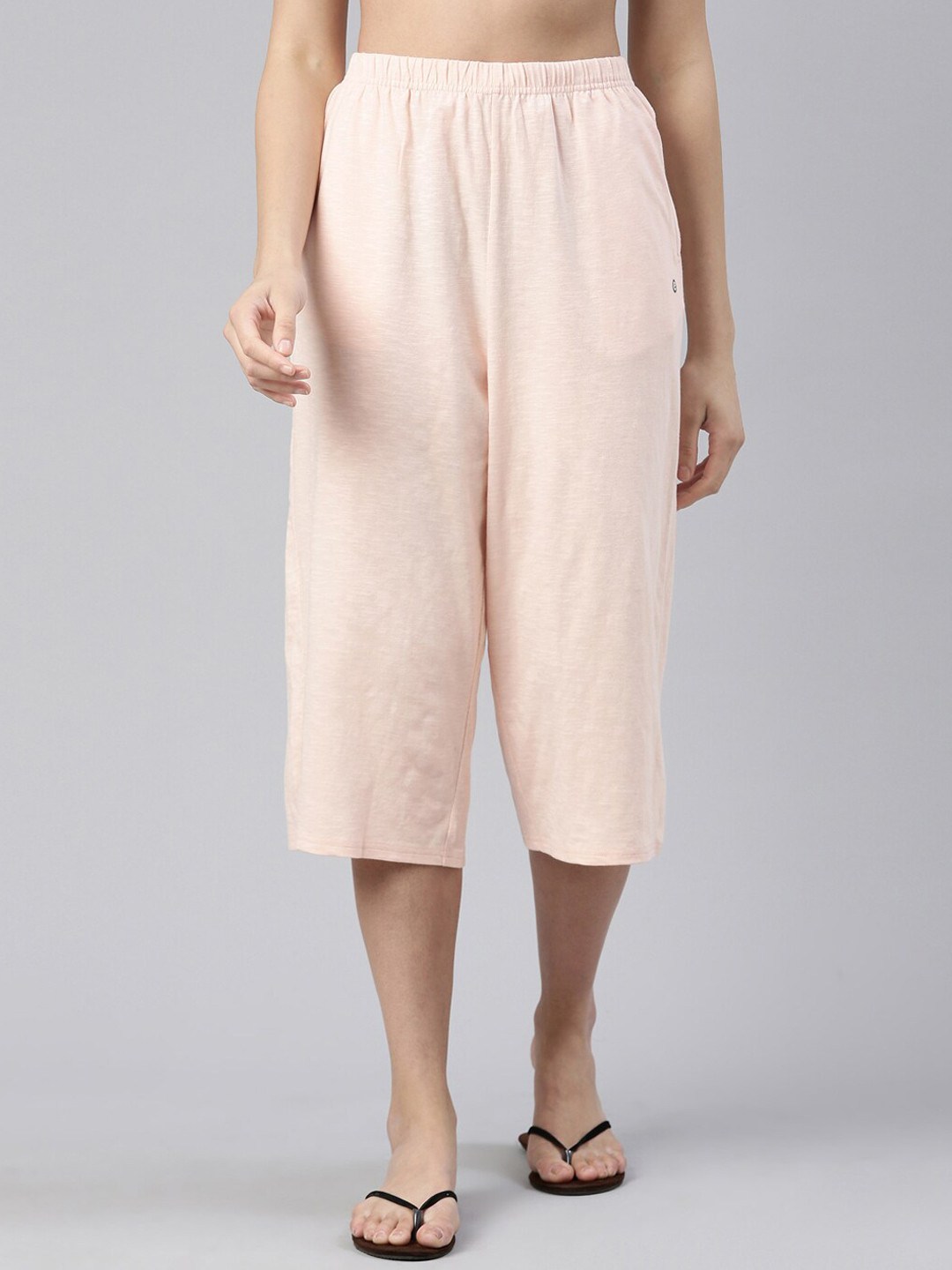 Buy Enamor Women High Rise Three Fourth Culottes Pure Cotton Lounge ...