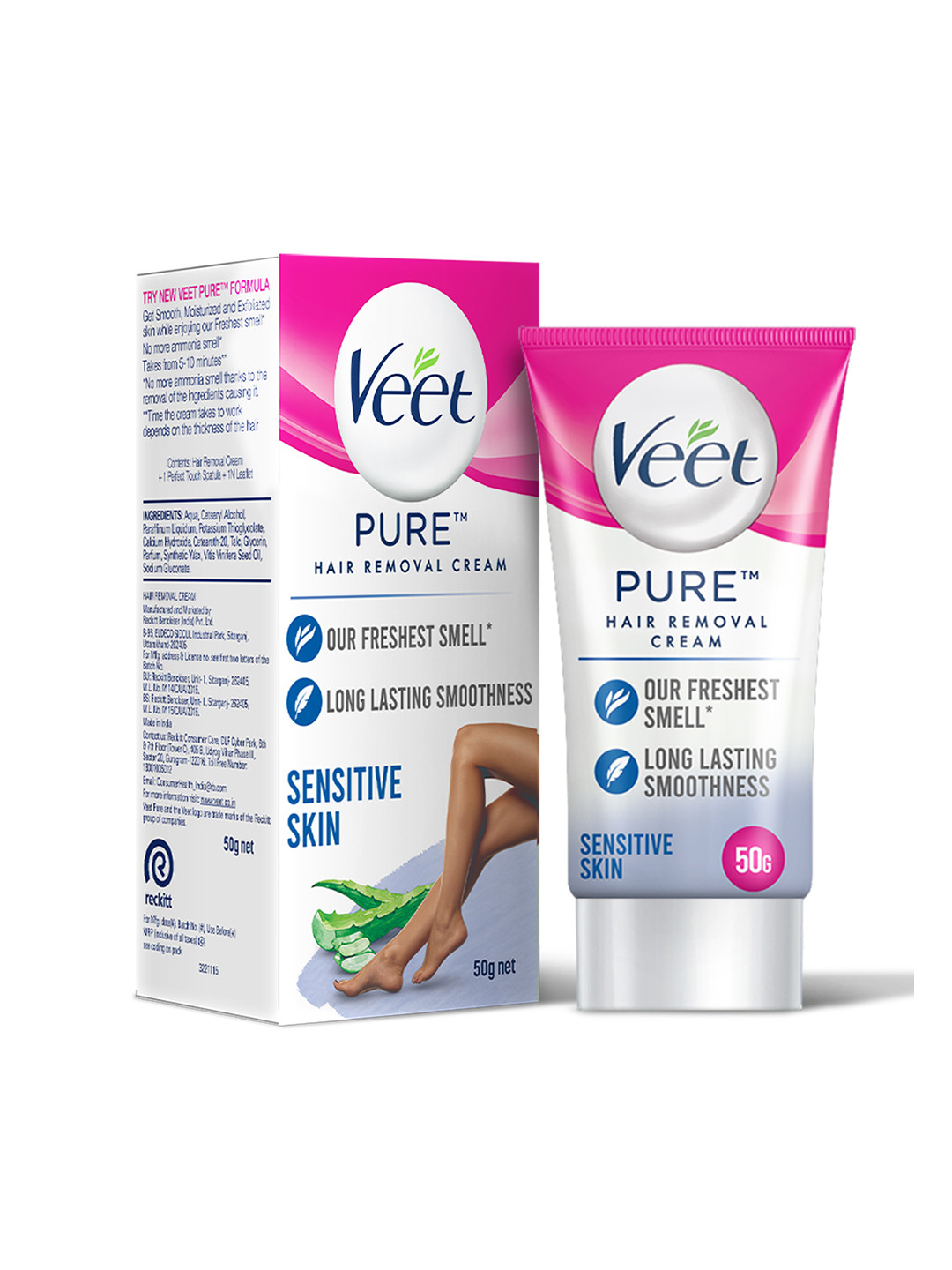 Buy Veet Pure Hair Removal Cream For Sensitive Skin 50g - Shaving And ...