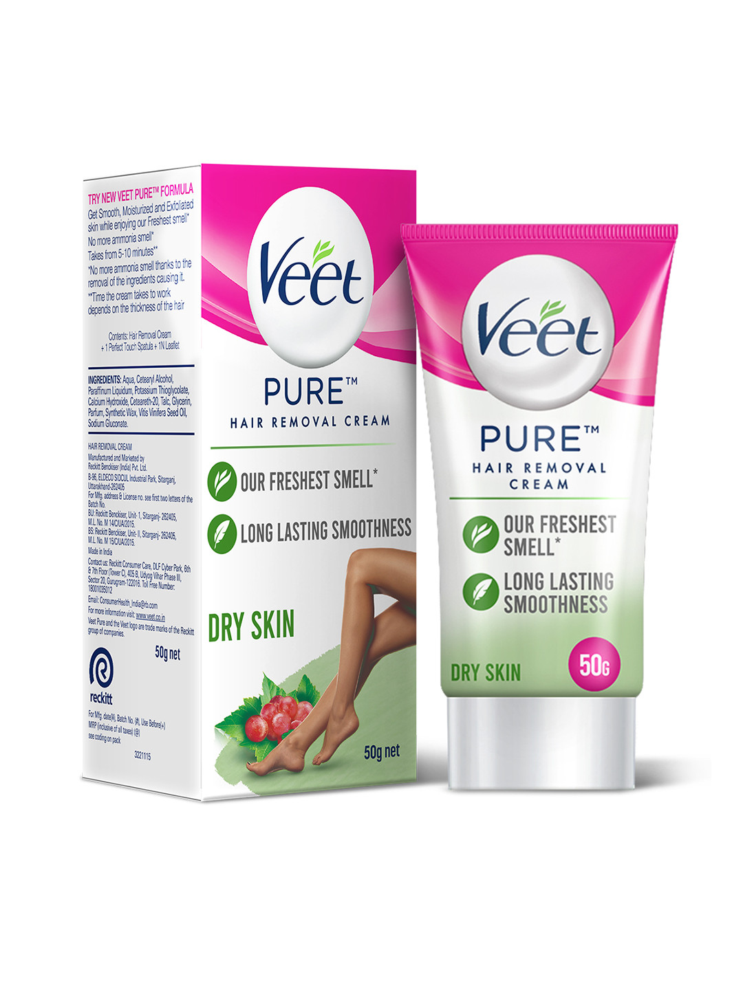 Buy Veet Pure Hair Removal Cream 50 G - Shaving And Hair Removal for ...