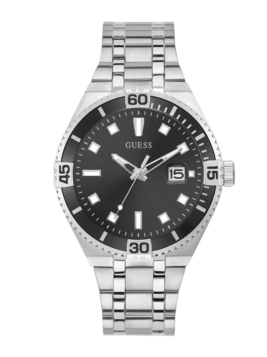 Buy Guess Men Brass Dial And Stainless Steel Bracelet Style Straps