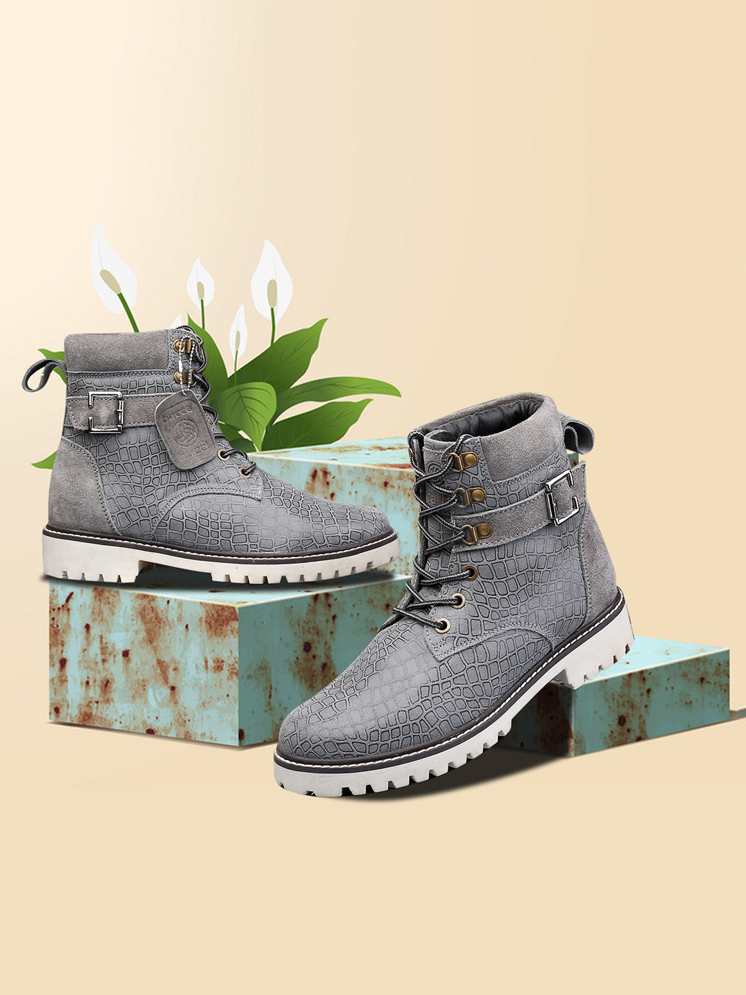 Buy Bacca Bucci Women Textured Genuine Leather Regular Boots - Boots ...