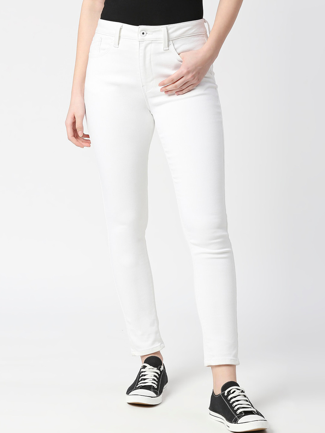 Buy Pepe Jeans Women Straight Fit High Rise Stretchable Jeans - Jeans ...