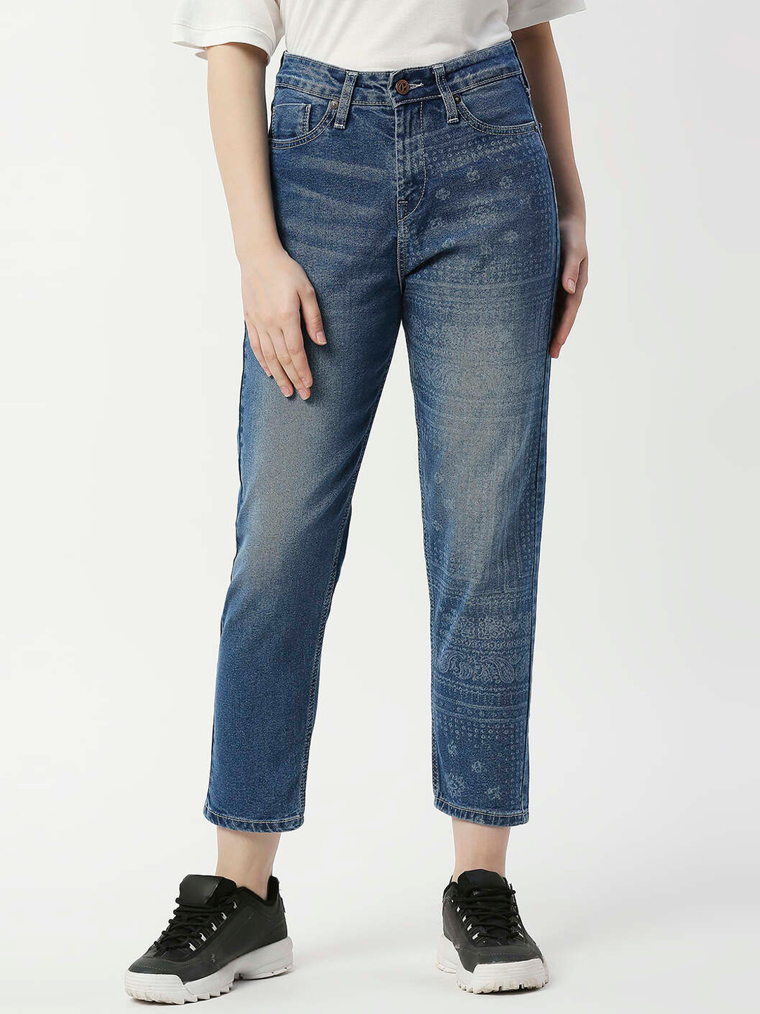 Buy Pepe Jeans Women Relaxed Fit High Rise Heavy Fade Stretchable Jeans ...