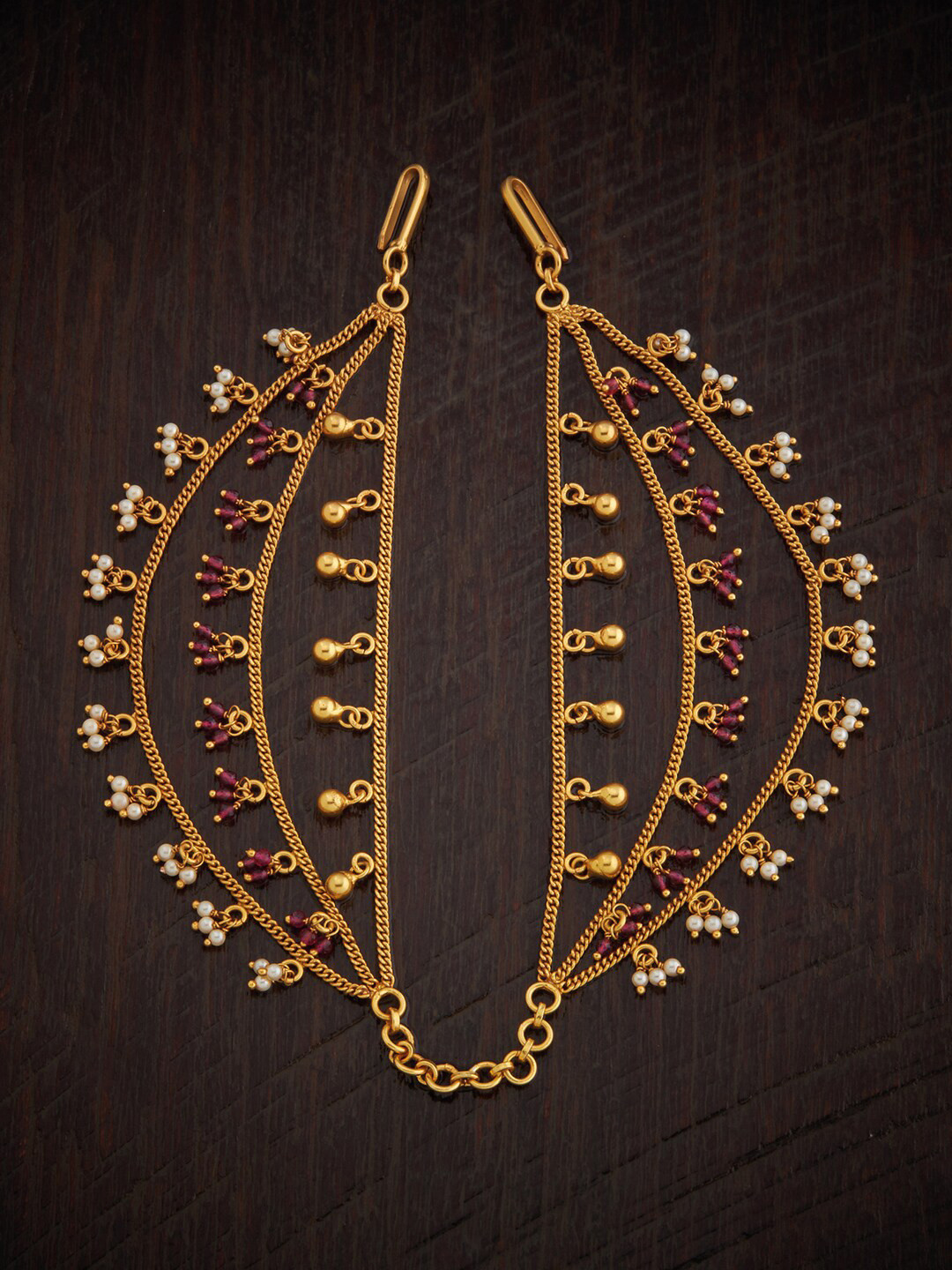 Buy Kushal's Fashion Jewellery 92.5 Pure Silver Gold Plated Stone ...