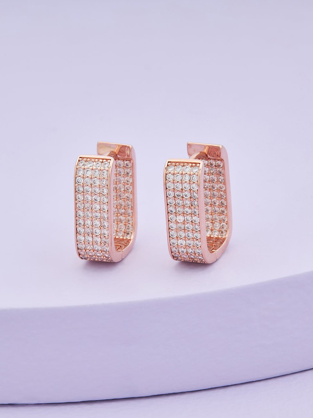 Buy Kushal's Fashion Jewellery Rose Gold Plated Contemporary Hoop ...