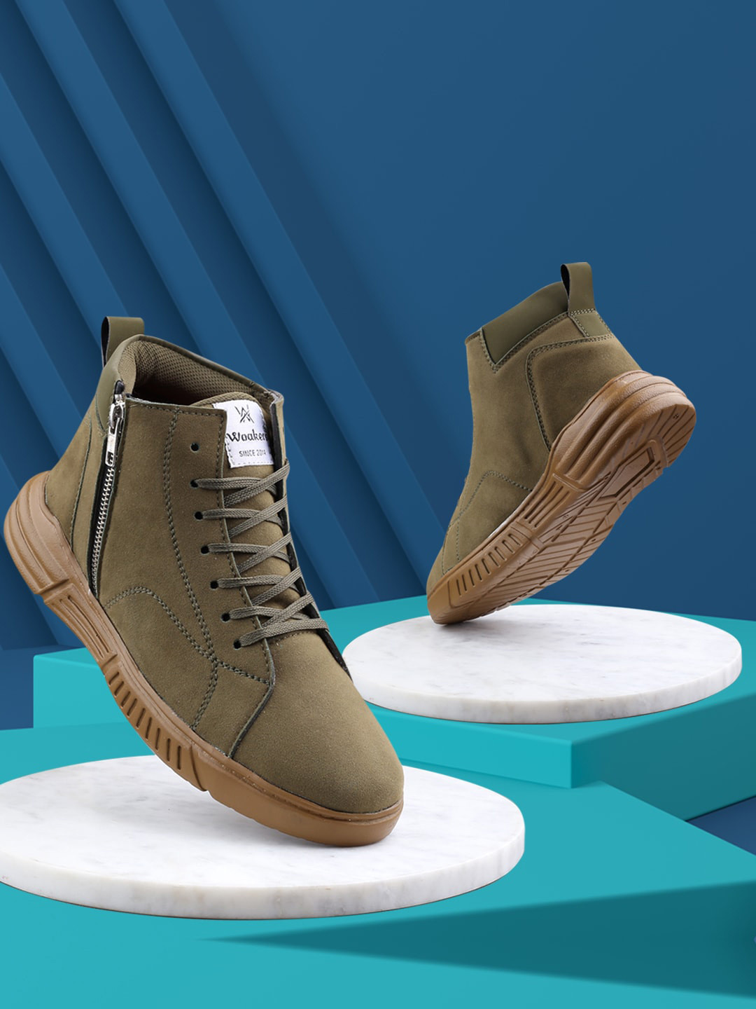 Buy Woakers Men Waterproof Lining Mid Top Sneakers - Casual Shoes for ...