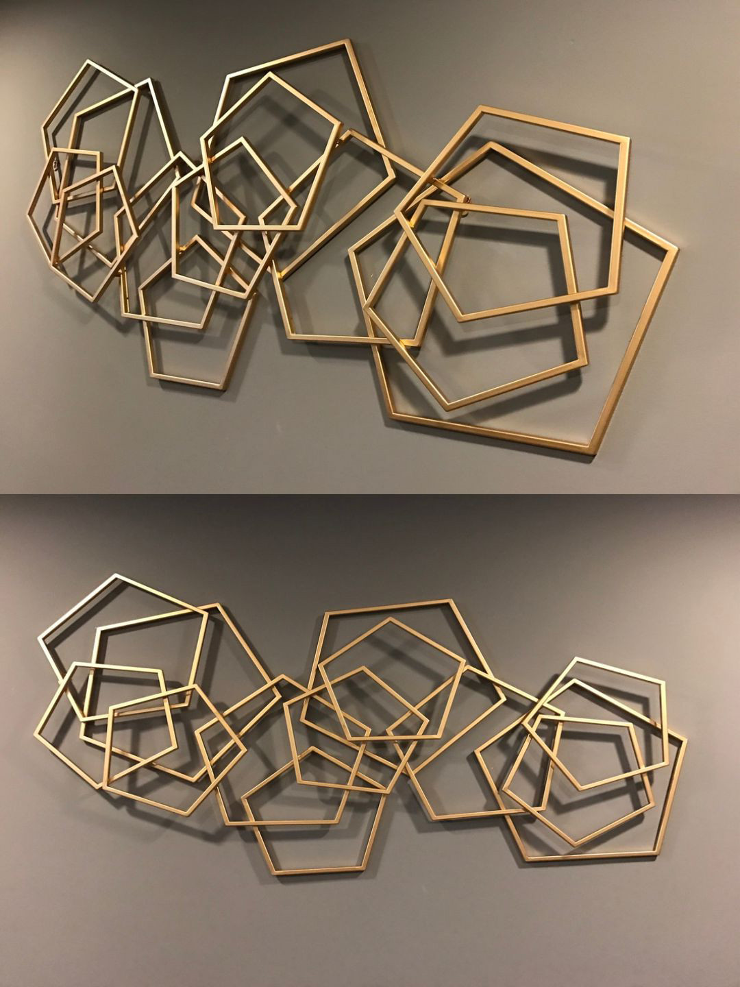 Buy The Art House Gold Toned Textured Pentagon Metal Wall Decor - Wall ...