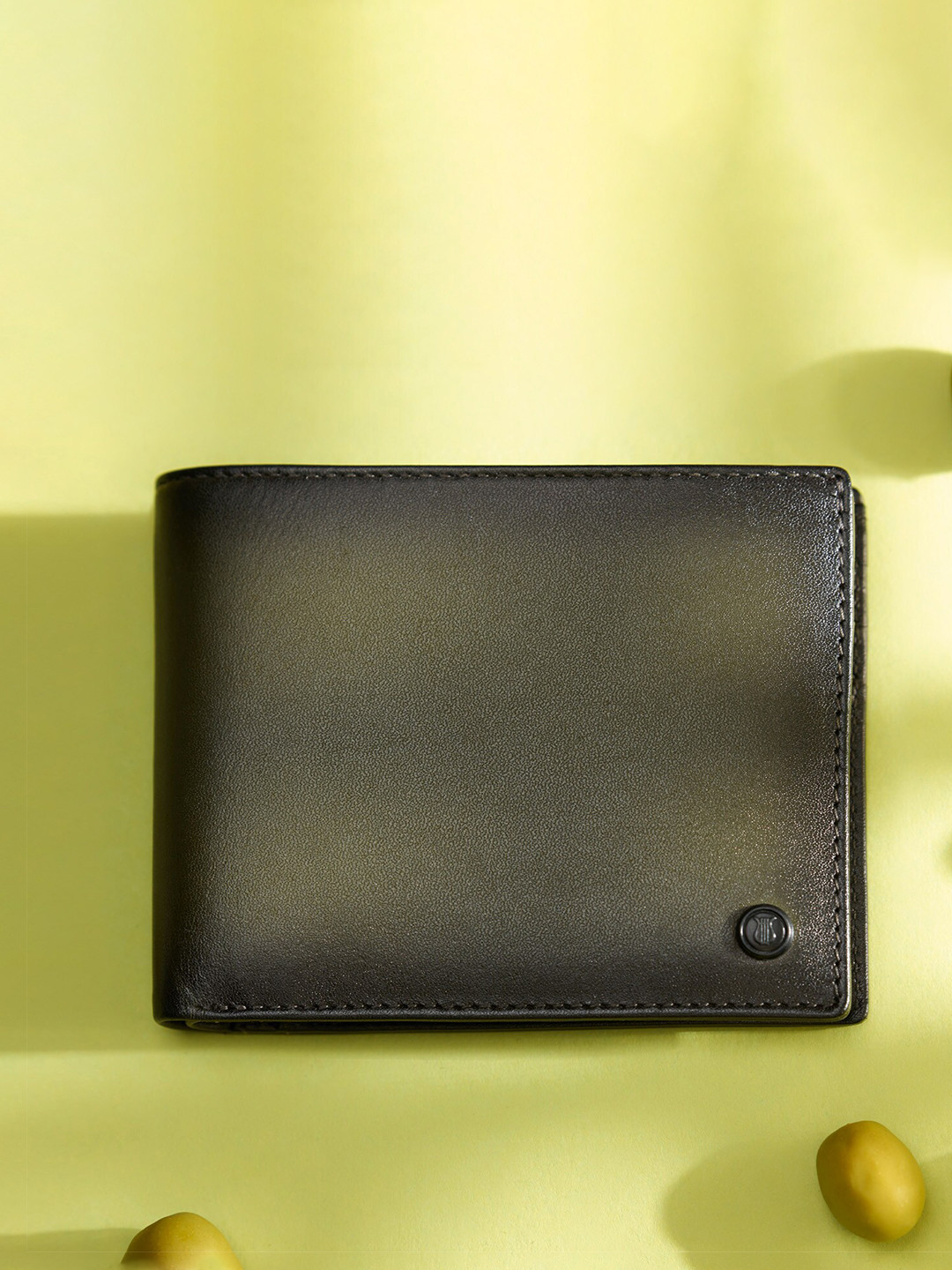 Buy Lapis Bard Men Embroidered Leather Two Fold Wallet With Removable ...